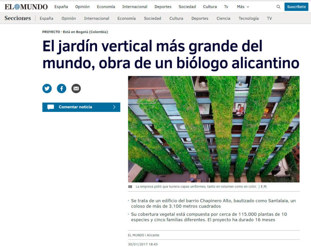 Ignacio Solano, responsable de diseñar el jardín vertical más grande ...