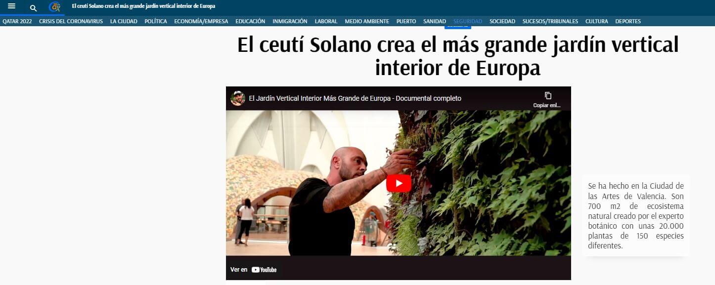 Ignacio Solano, el ceutí que ha creado el jardín vertical interior más ...